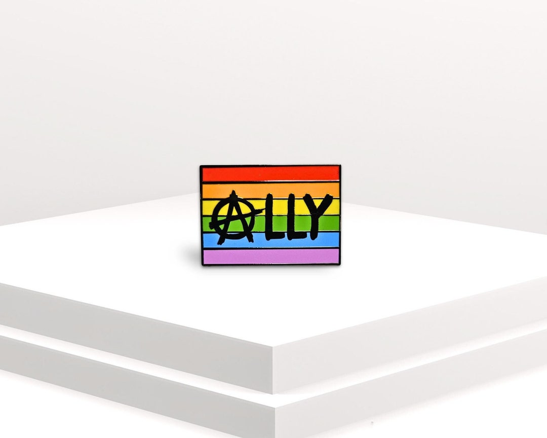 Gay Ally Anarchy Pin, Pride Flag Enamel Pin, LGBTQ Gift, Equal Rights ...