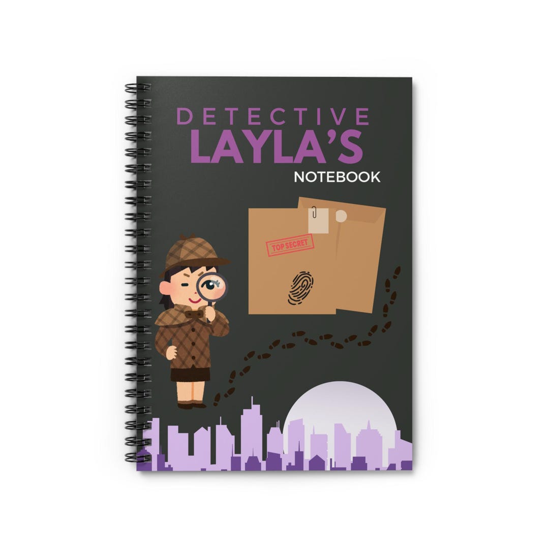 PERSONALIZED Detective Spiral Notebook - Mystery Theme Journal for Kids ...