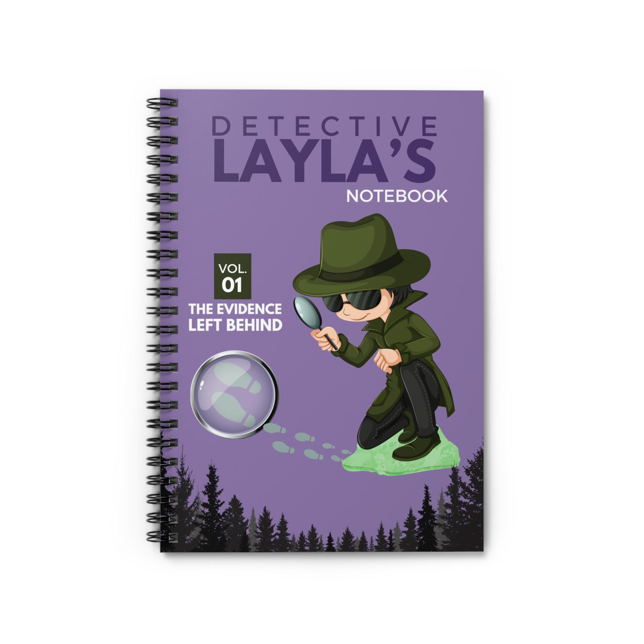Detective Spiral Notebook Personalized - Sleuth Notepad for Girls ...