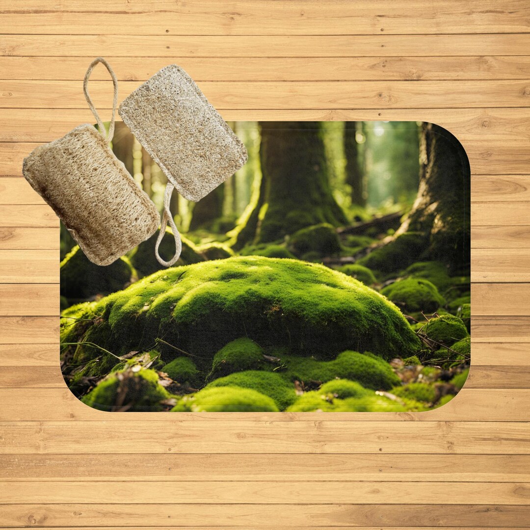 Moss Rug Bath Mat Forest Moss Rug Home Decor, Dreamy Bathroom Moss ...