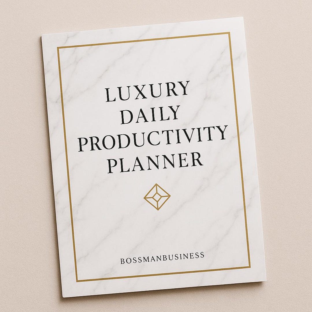 Marble & Gold Daily Productivity Planner: Hourly Schedule (digital ...
