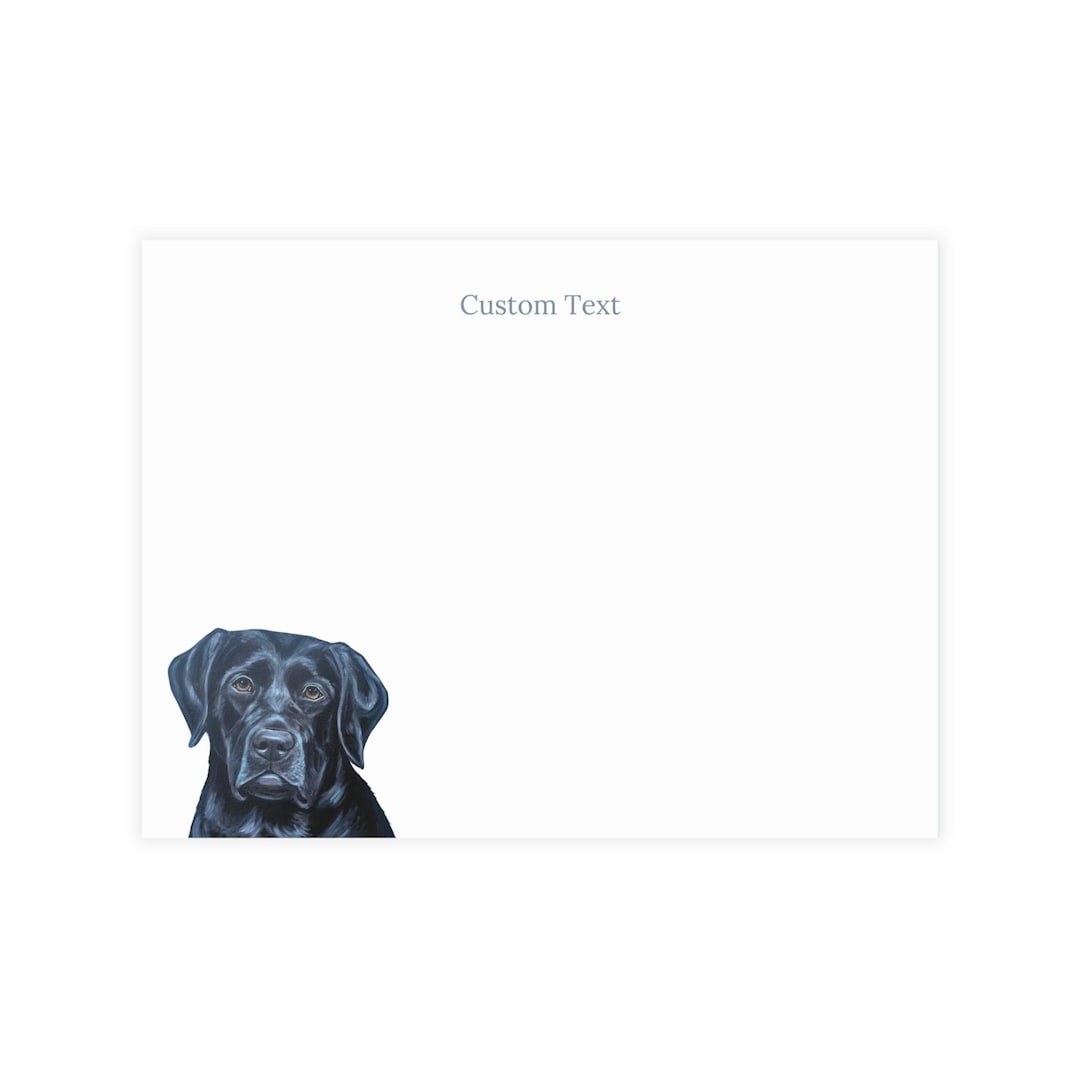 Personalized Black Lab Note Card Set, Dog Portrait Stationery - Etsy