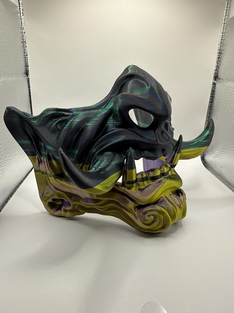 3D Printed Wearable Half Oni Mask - Etsy