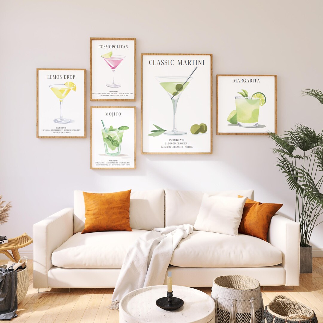 Cocktail Recipe Art, Downloadable Wall Art, Cocktail Poster, Martini ...