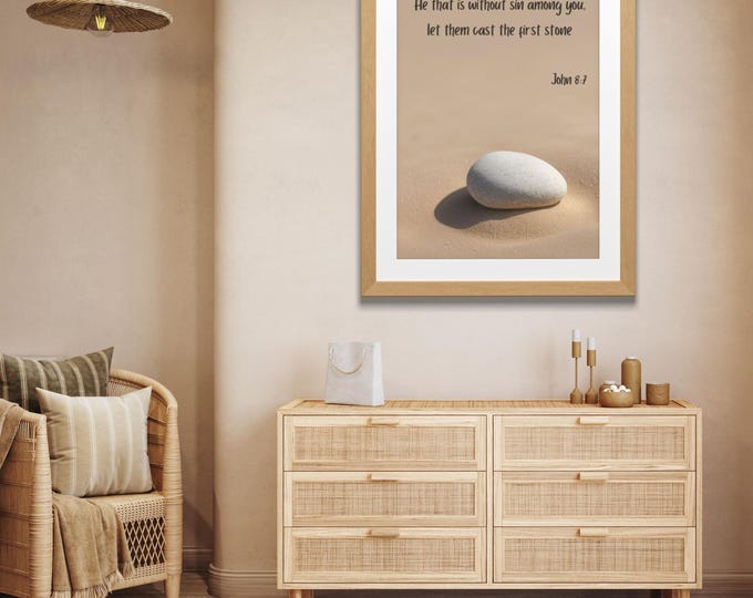 Cast the First Stone, Religious Wall Art, Faith Wall Art, LDS Wall Art ...