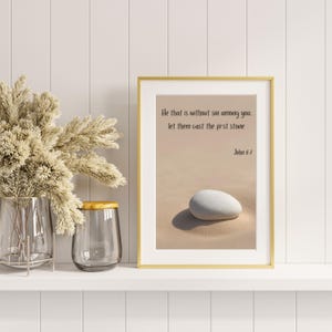 Cast the First Stone, Religious Wall Art, Faith Wall Art, LDS Wall Art ...