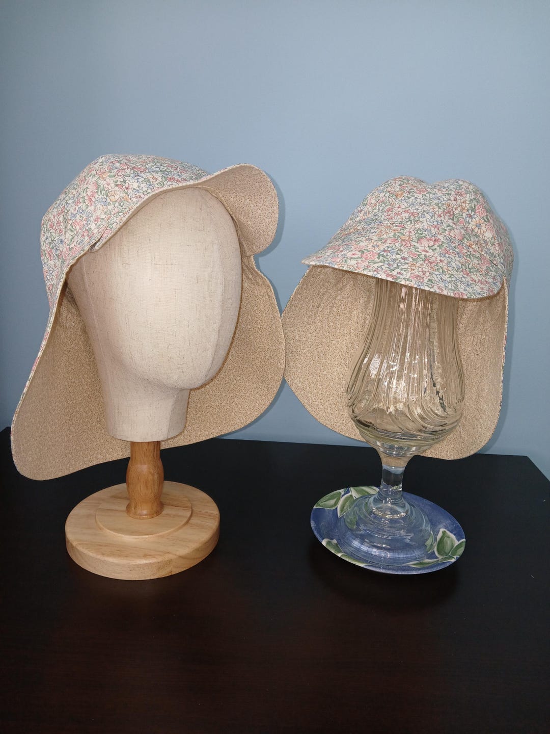 Floral Print Cotton Baseball Cap With Neck Flap, Ball Cap Neck Cover ...