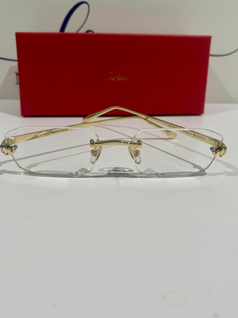 Cartier Rimless Eyeglasses, Clear Lens Titanium Frame Luxury Eyewear ...