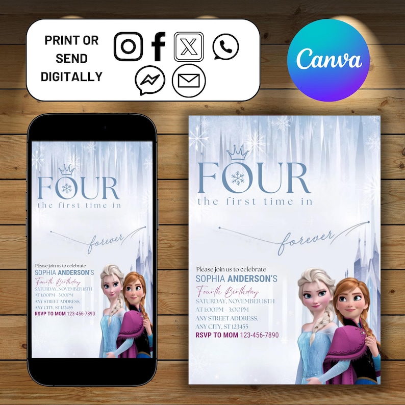 Frozen Birthday Invitation Frozen Birthday Invite Elsa Party Invitation ...