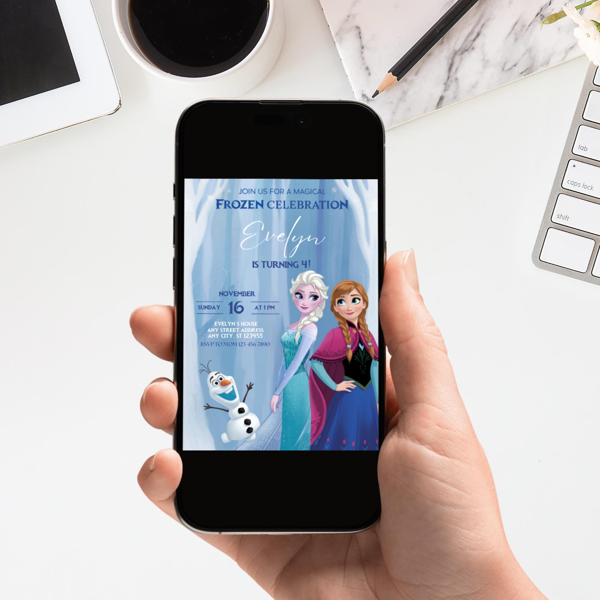 Frozen Electronic Invitation Frozen Birthday Invitation Digital Kids ...