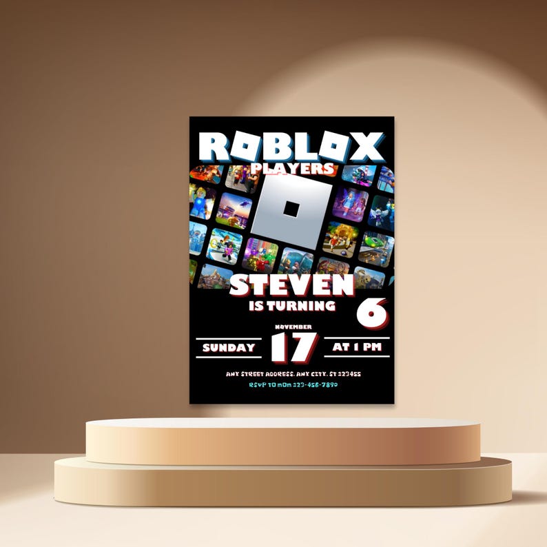 Roblox Invitation, Kids Roblox Evite, Gamer Party Evite, Boy Birthday ...