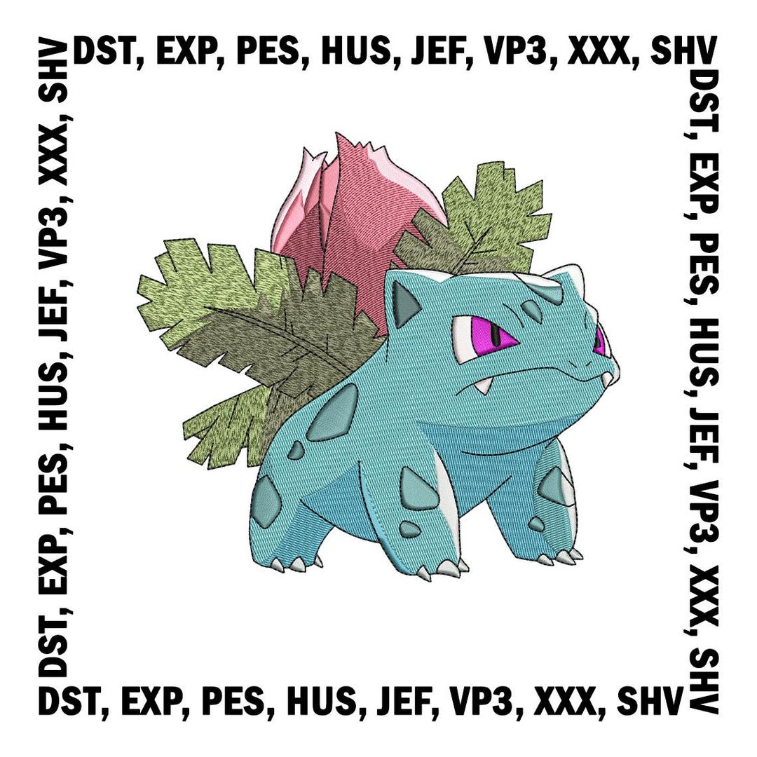 Ivysaur Embroidery Design, Pokemon Embroidery Files 6 Sizes, Digital ...