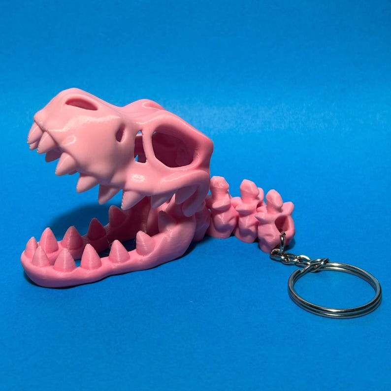 Skeleton Dino Keychain - 3D Printed T-rex Keychain - Dinosaur Skull - Etsy