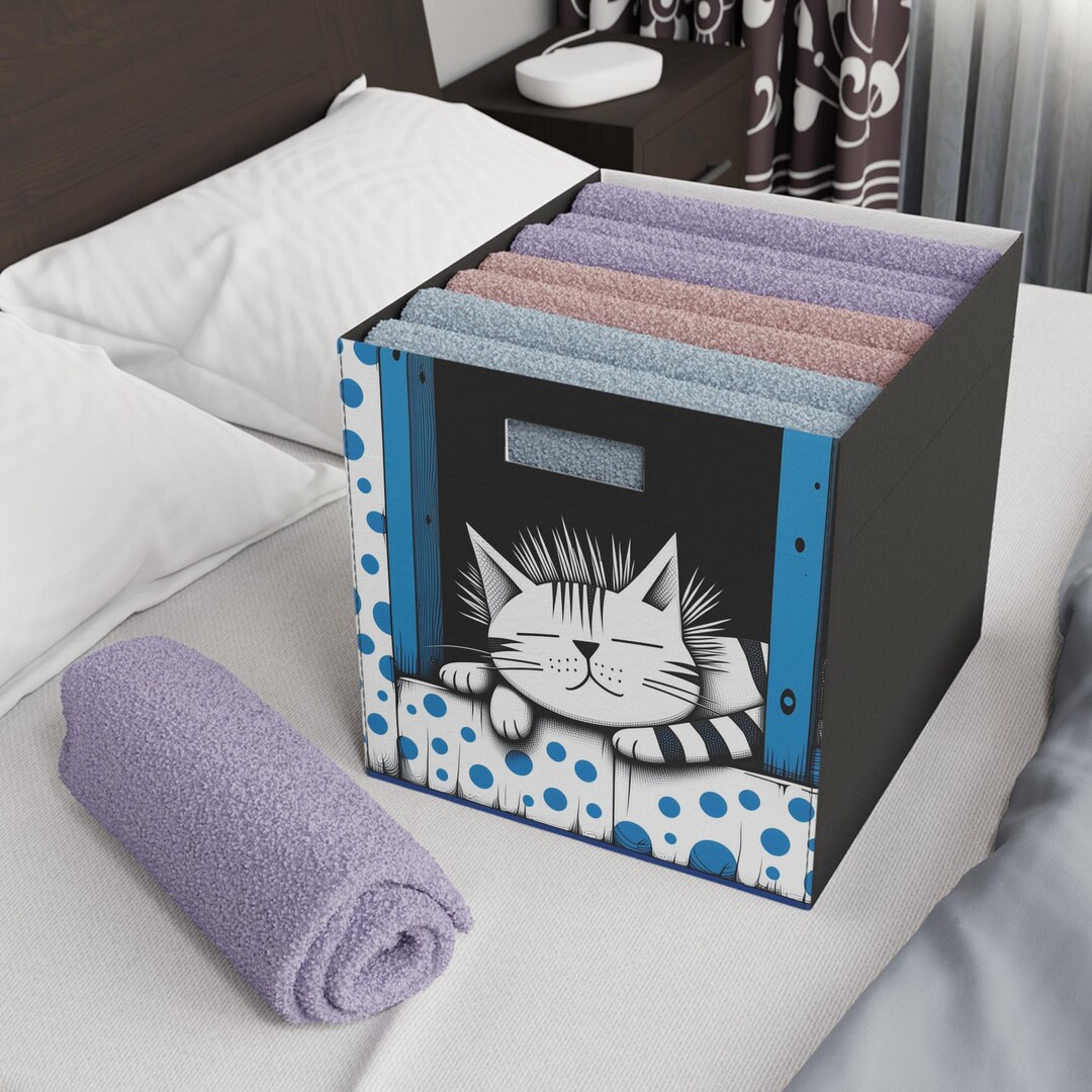 Storage Box, Cat Print, Vibrant Organizer for Cat Moms and Cat Lovers ...