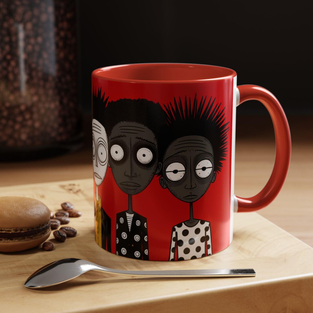 Punk Anime Style People Accent Coffee Mug Vibrant Punkish Illustration ...