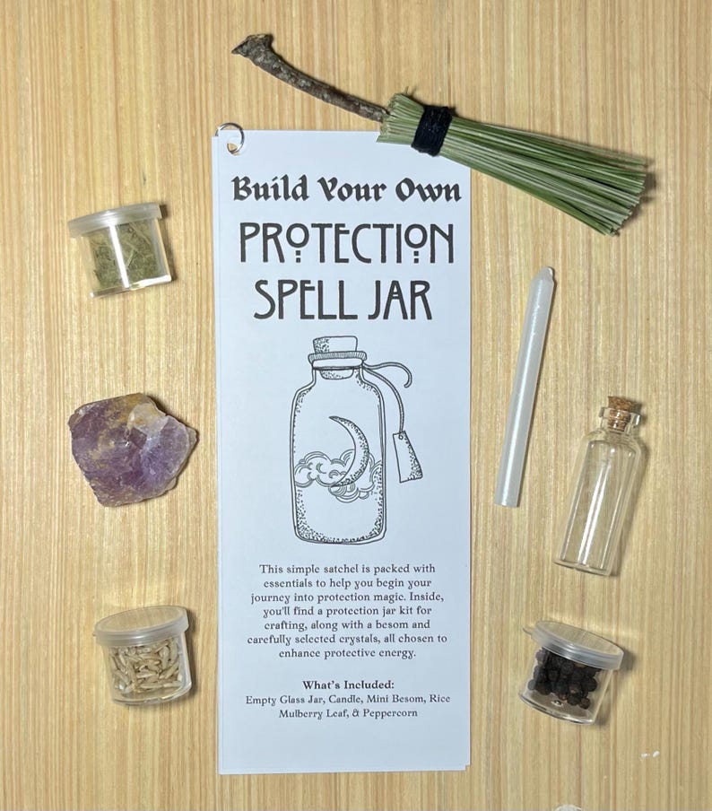 Protection Spell Jar Kit – Build Your Own Magic | Spell Jar Starter Kit ...