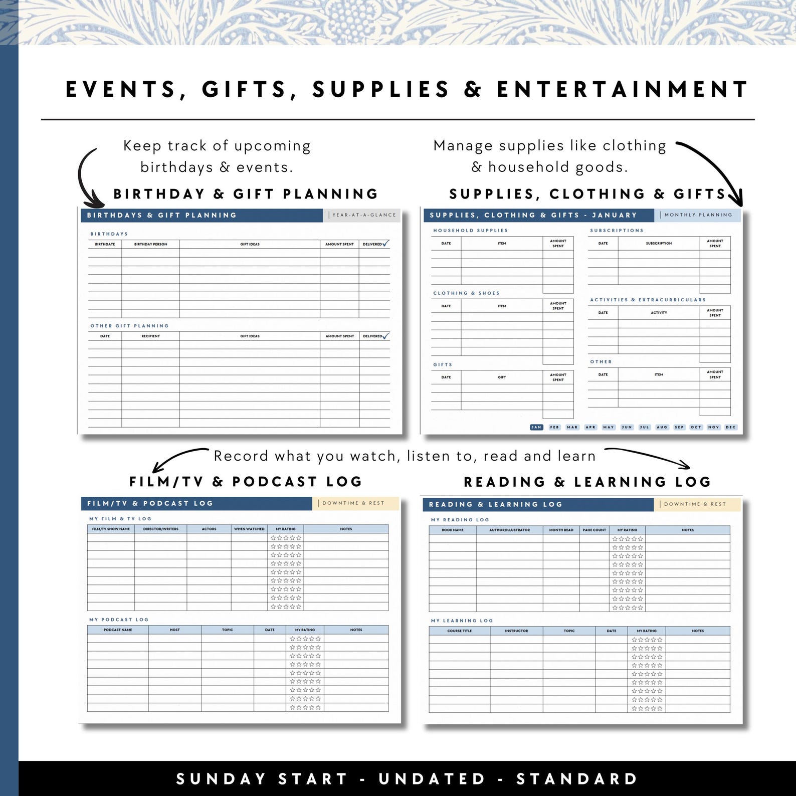2025 Printable Planner, Daily Weekly Monthly Calendar, Budget Planner ...