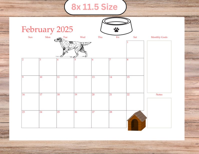 2025 Dog Calendar Printable, Kids Monthly Planner (PDF) - Etsy