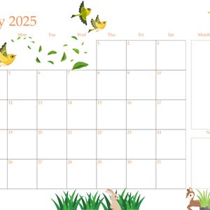 2025 Kids Calendar Printable: Animated Monthly Planner (2 PDF) - Etsy
