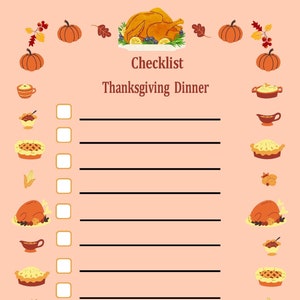 Printable Thanksgiving Dinner Planner: Menu & Checklist Printable ...