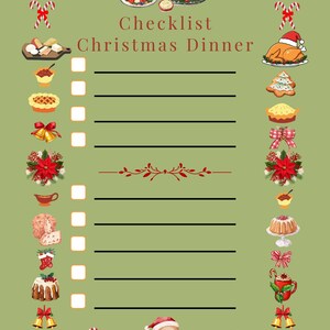 Printable Christmas Dinner Planner: Menu & Checklist Printable (digital ...