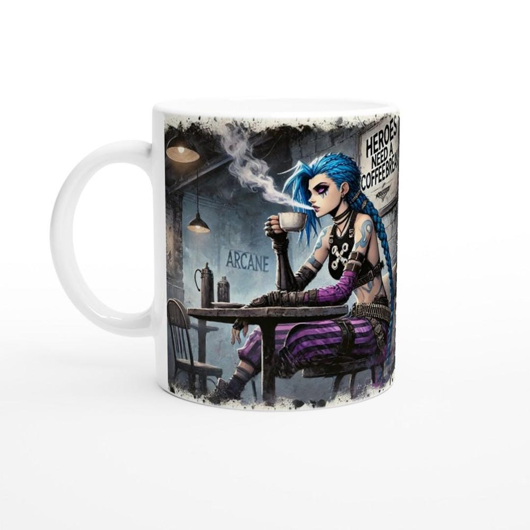 Jinx Arcane Series Coffee Break Coffee Mug Heroes Need a Coffee Break ...
