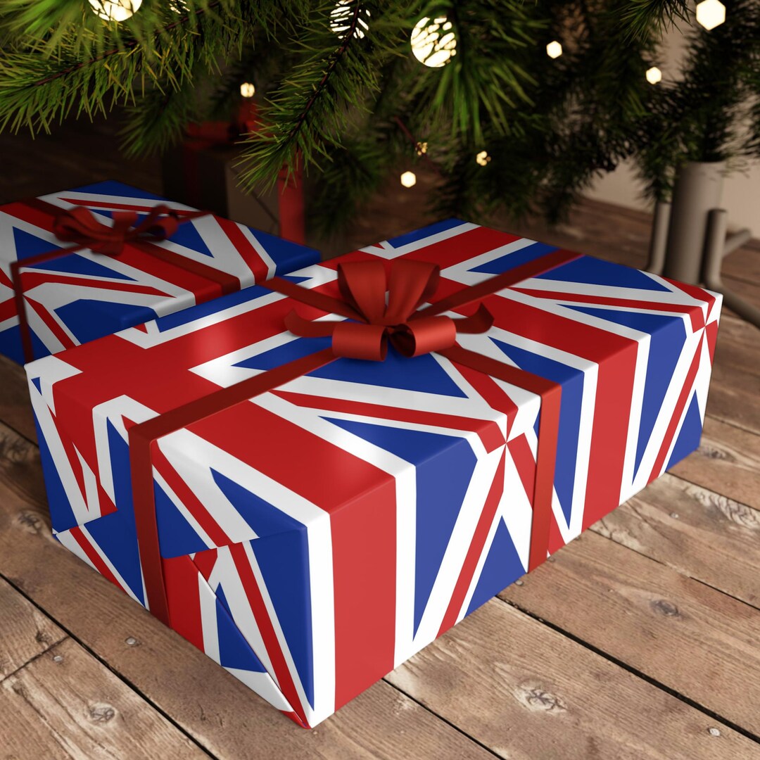 Union Jack Gift Wrapping Paper Sheets, UK Flag Design for Birthdays ...