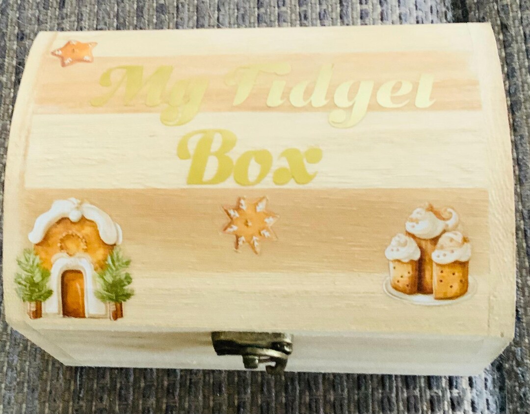 Fidget Box Personalised Sensory Wooden Box Filled Fidgets - Etsy