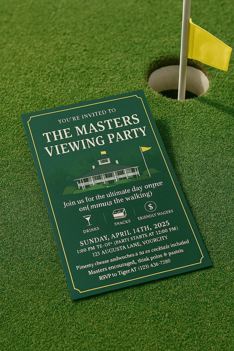 Masters Viewing Party Invitation | the Masters Party Invite | Augusta ...