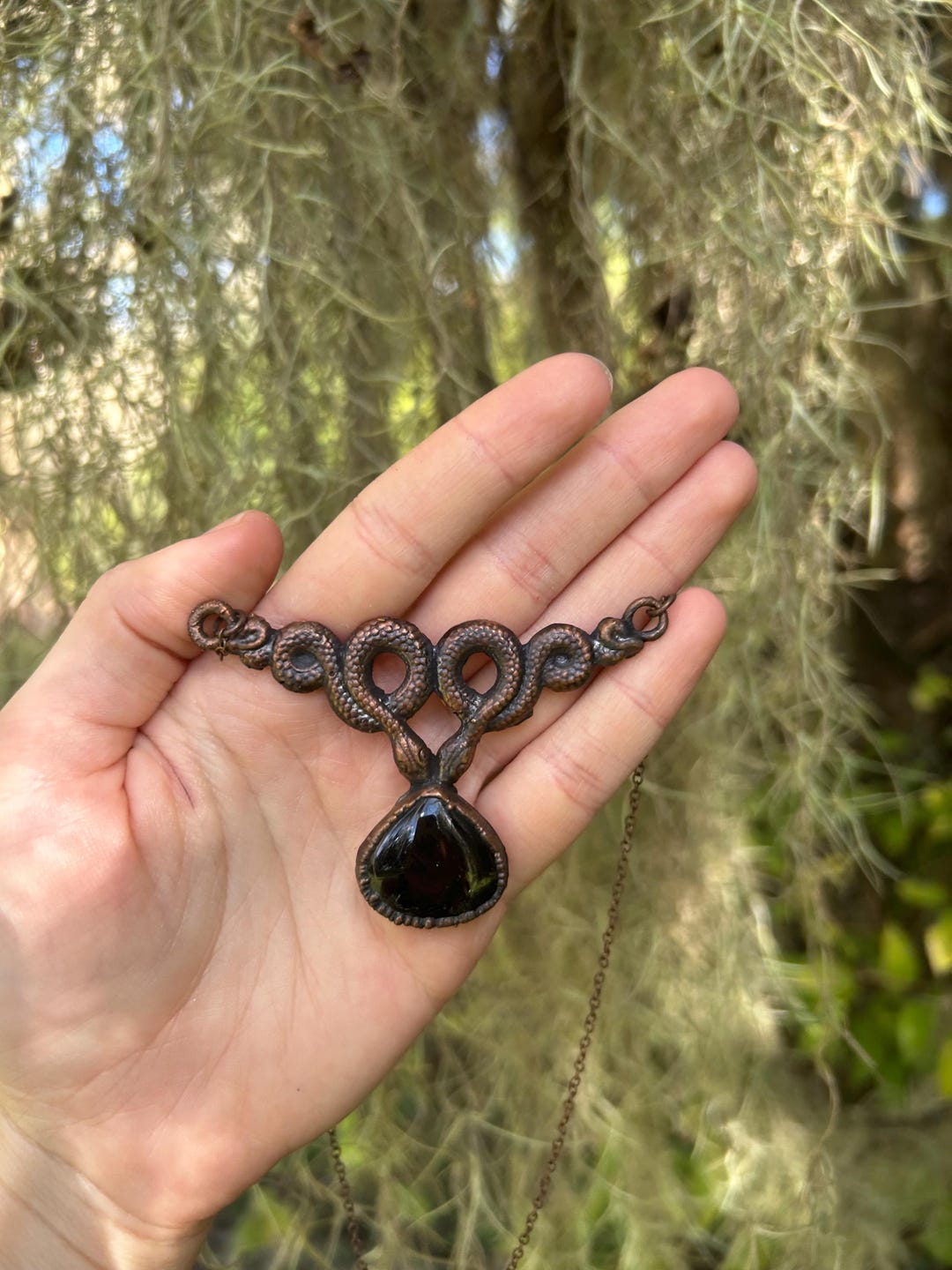 Obsidian Serpent Necklace - Etsy