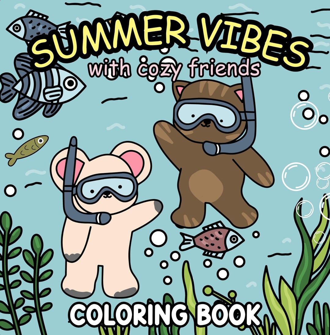 Summer Vibes Coloring Pages, Cute and Cozy Images of Hygge Fuzzy ...