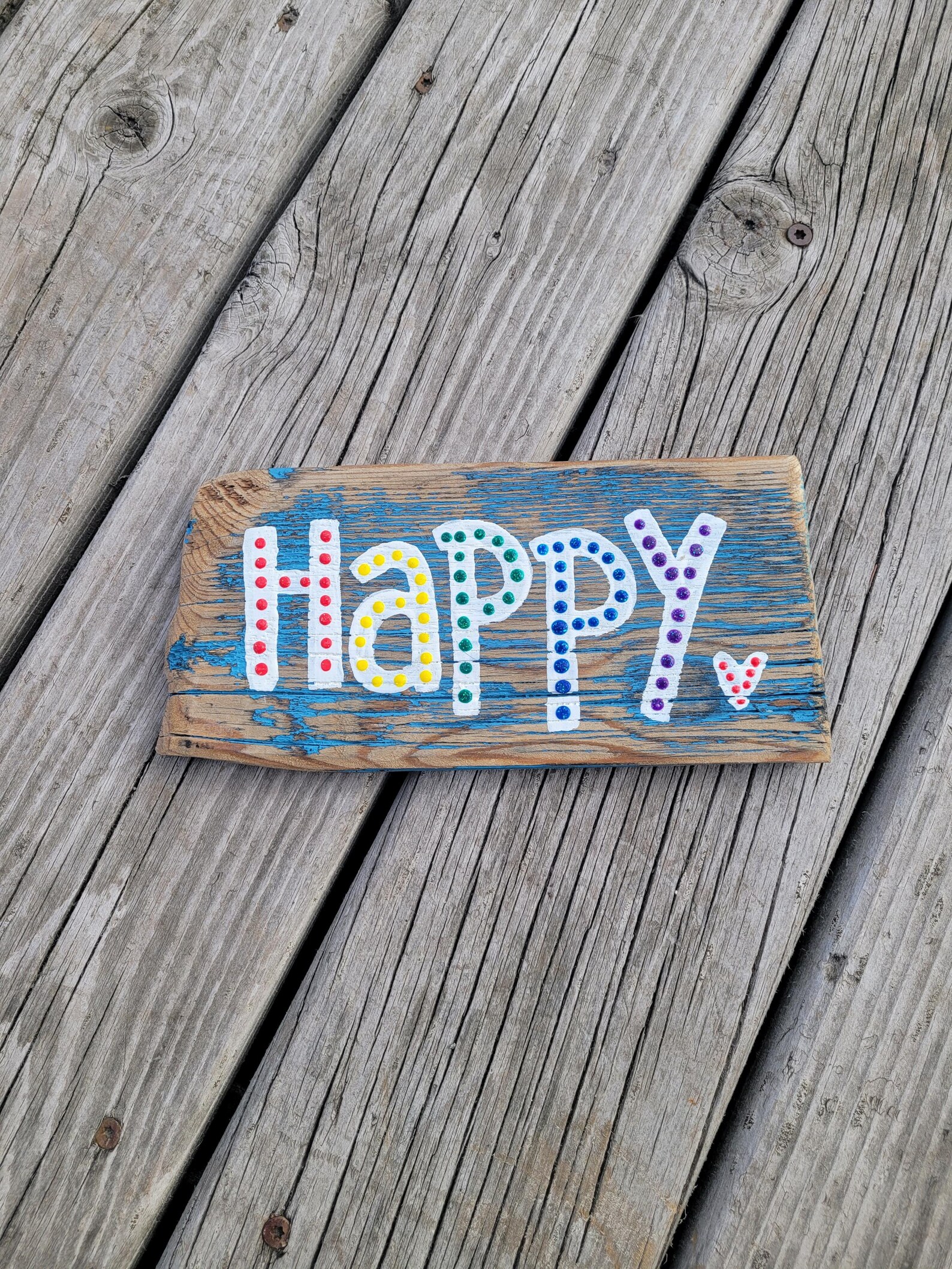 Happy Sign / Hand Lettered / Hand Painted /reclaimed Wood / Home Decor ...