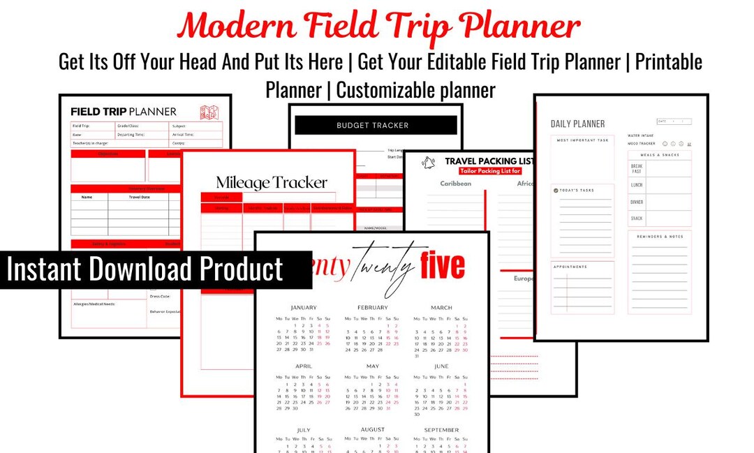 Modern Field Trip Planner | Digital Field Trip Organizer | Trip ...