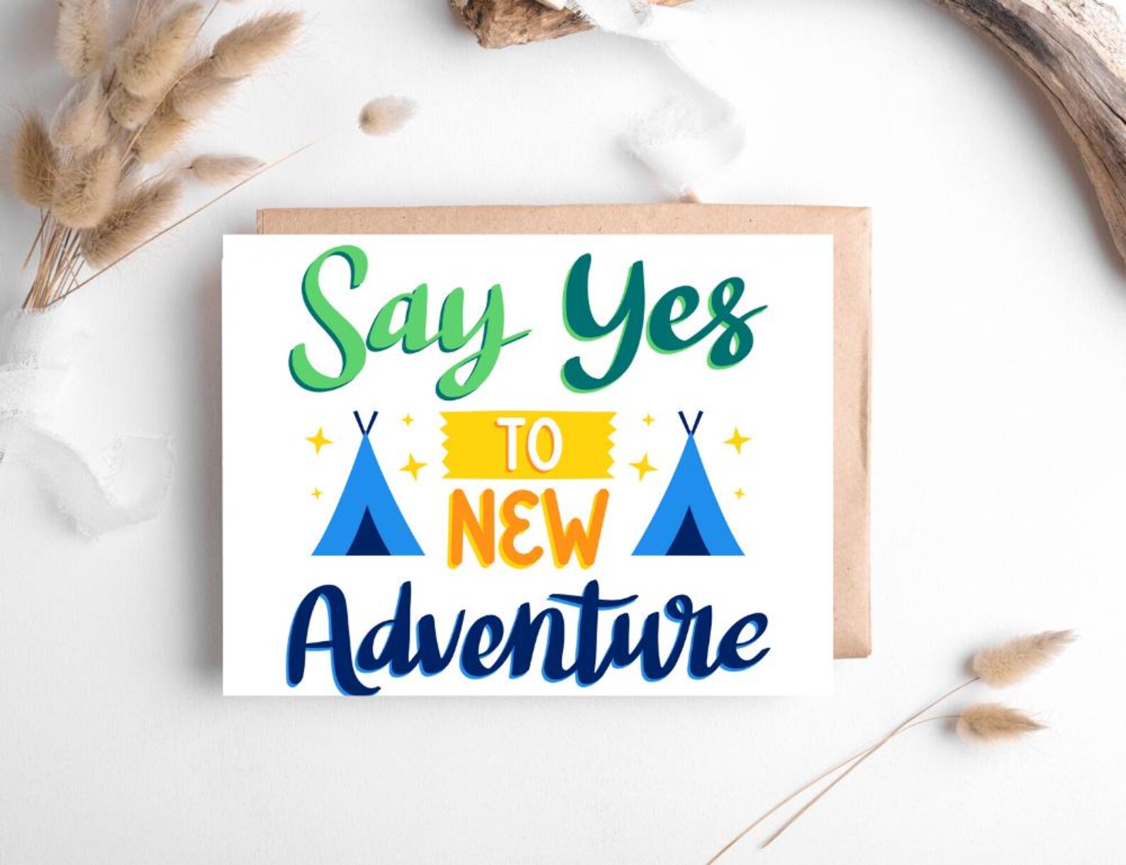 Printable Adventure Card, Editable Travel Card, Say Yes to New ...