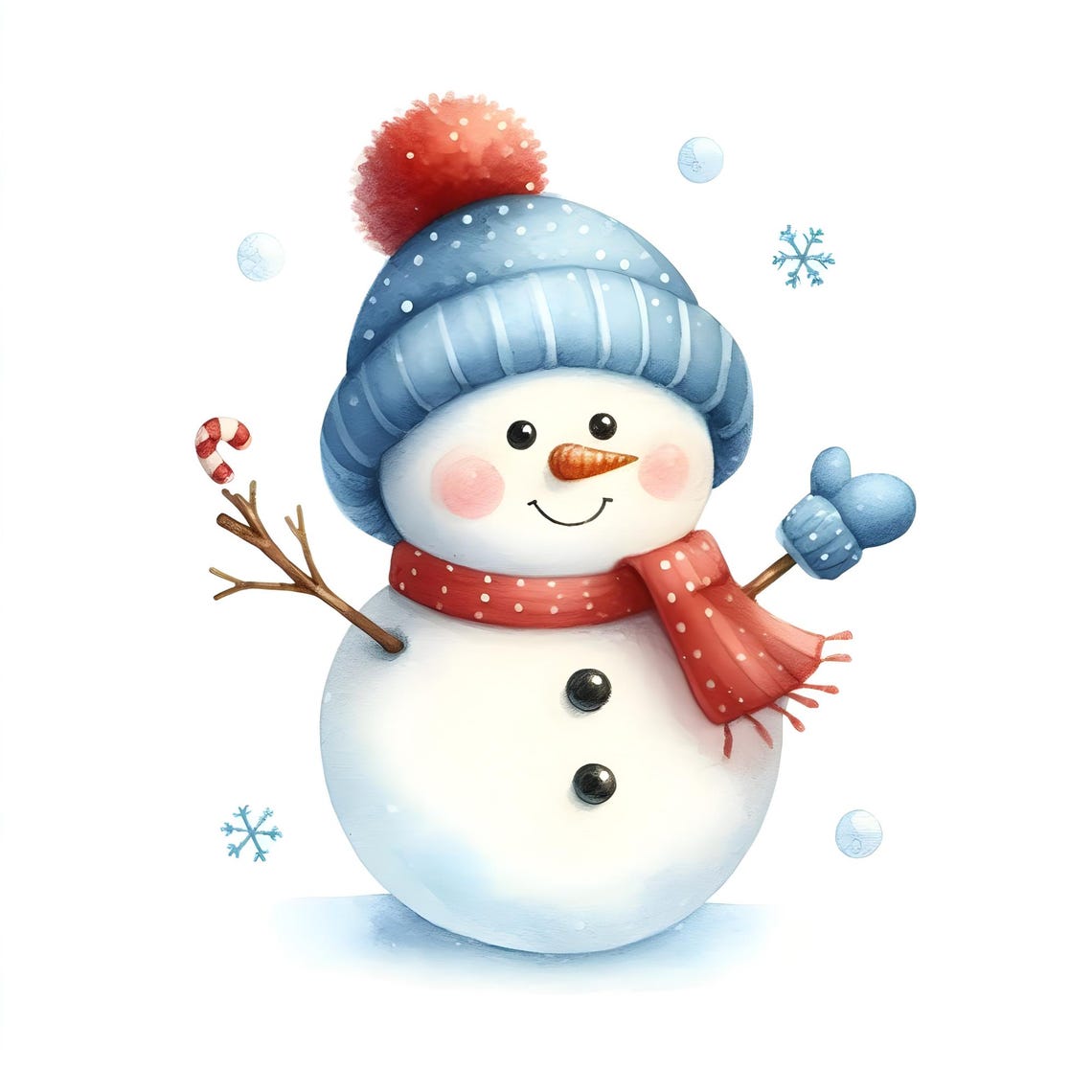 Festive Snowmen - Christmas Clipart - Watercolor Snowman - Cute Snowmen ...