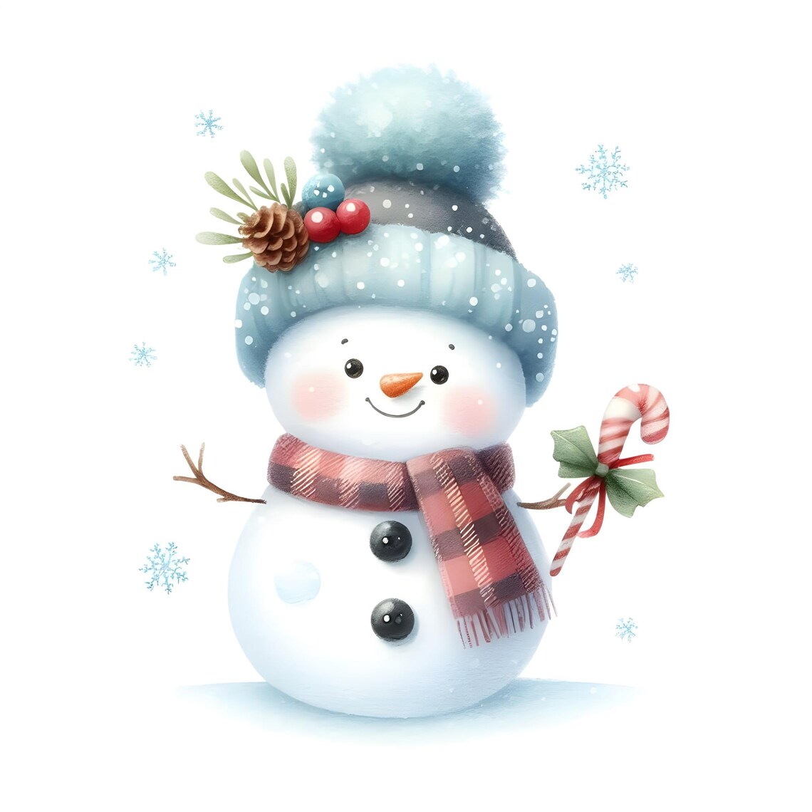 Festive Snowmen - Christmas Clipart - Watercolor Snowman - Cute Snowmen ...