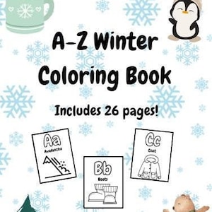 A-Z Alphabet Winter Coloring Book - Etsy