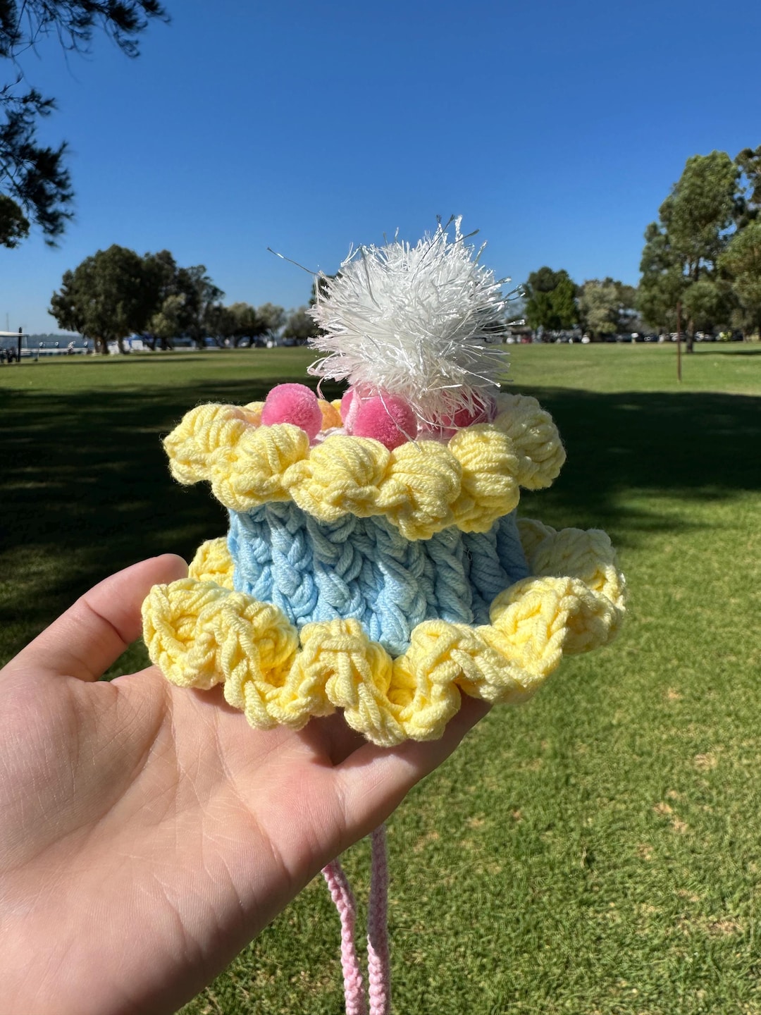 Crochet Birthday Cake Hat | Handcraft Pet Hat | Pet Bonnet - Etsy