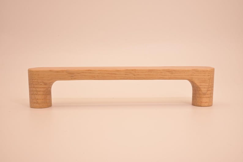 Solid Wood Drawer Pulls, Wood Cabinet Knobs Handle Pull, Oak Drawer ...