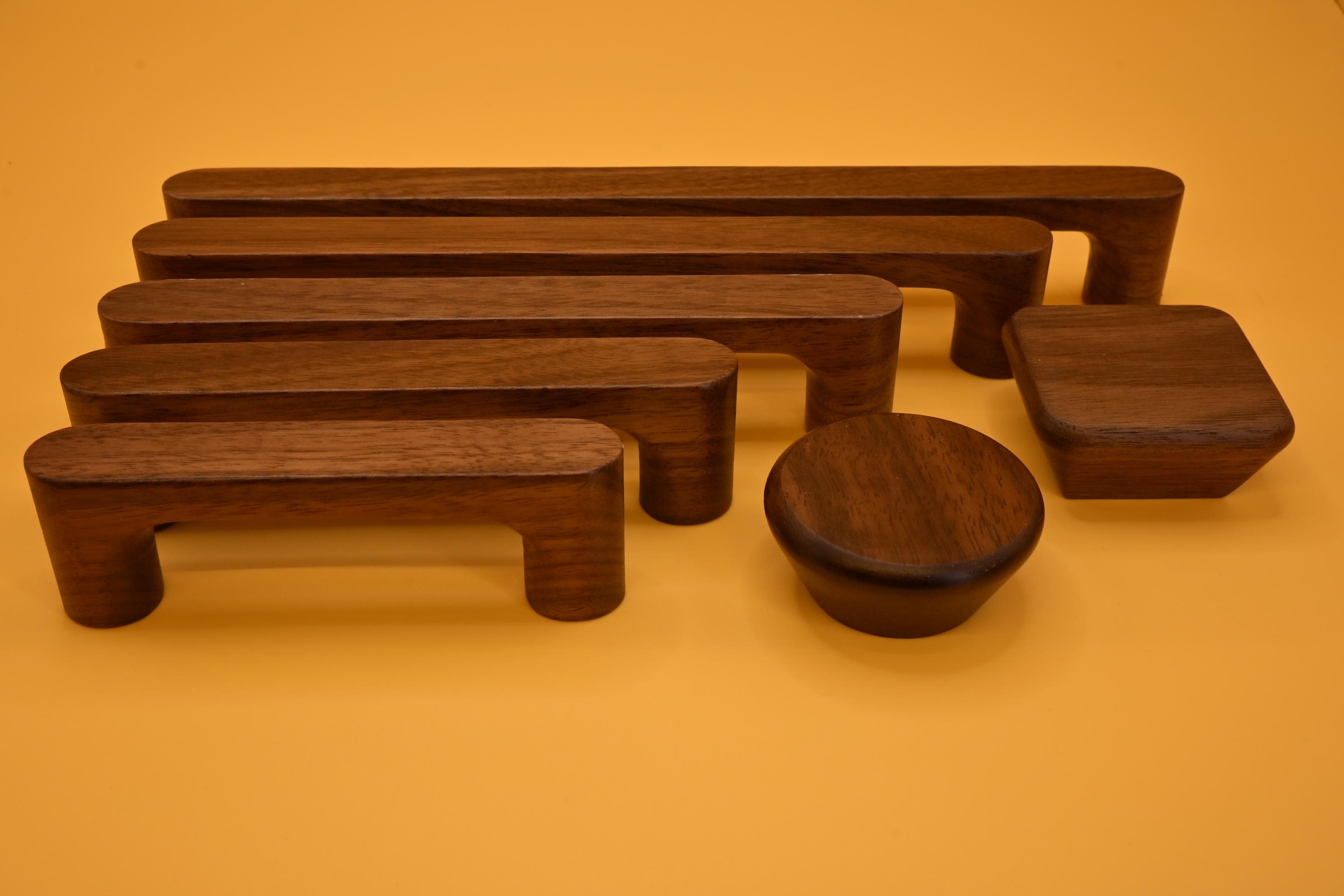 Solid Wood Drawer Pulls, Wood Cabinet Knobs Handle Pull, Walnut Drawer Knobs Pulls, Minimalism ...