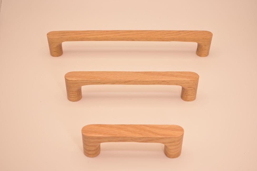 Solid Wood Drawer Pulls, Wood Cabinet Knobs Handle Pull, Oak Drawer ...