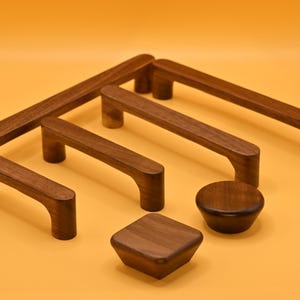 Solid Wood Drawer Pulls, Wood Cabinet Knobs Handle Pull, Walnut Drawer Knobs Pulls, Minimalism ...