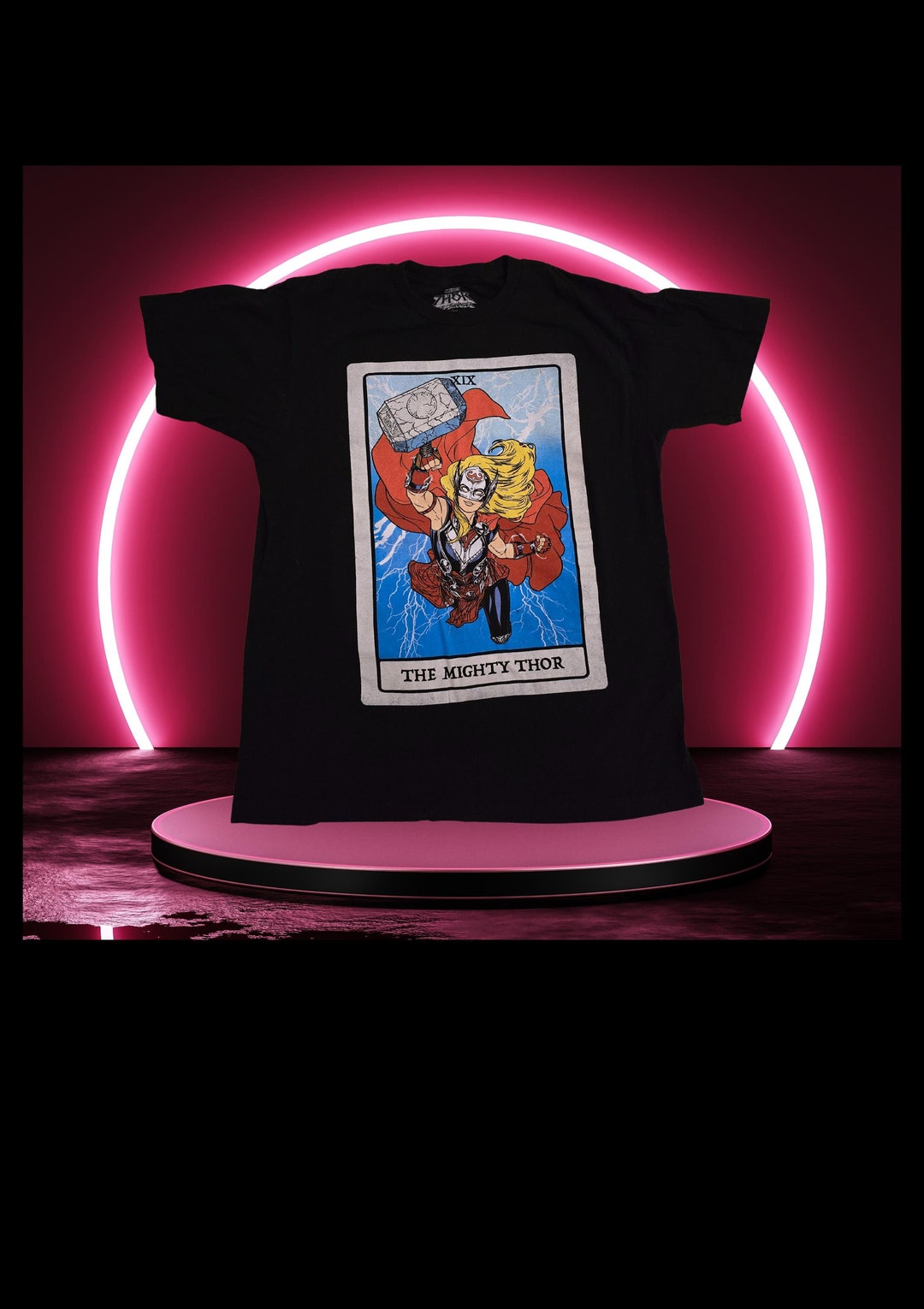Marvel Thor Jane Foster Tarot Card T-shirt, Battle Pose Graphic Tee ...