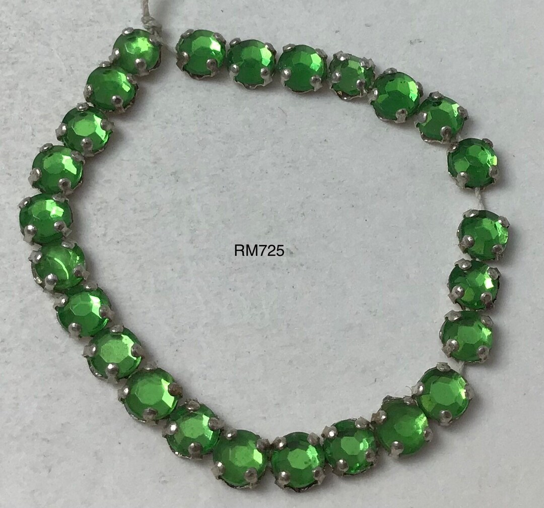 Vintage 4mm Rose Montee 2 Hole Sew Ons Lime Green / Silver Setting - Etsy