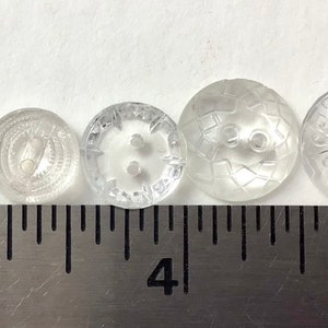 Vintage Glass Buttons Clear Assorted - Etsy
