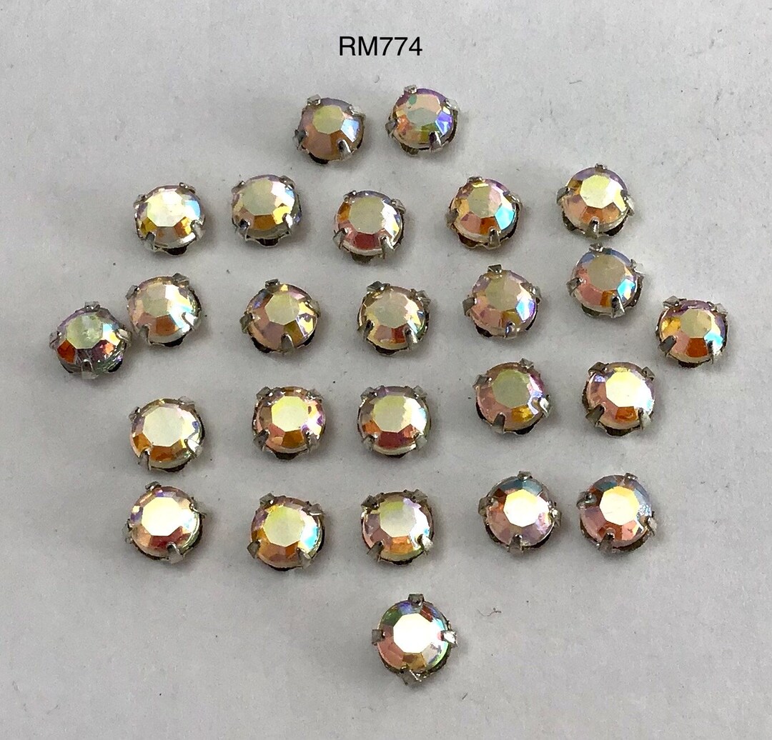 Vintage Rose Montee 5mm Sew Ons Sparkly Crystal Titania Ab/silver ...