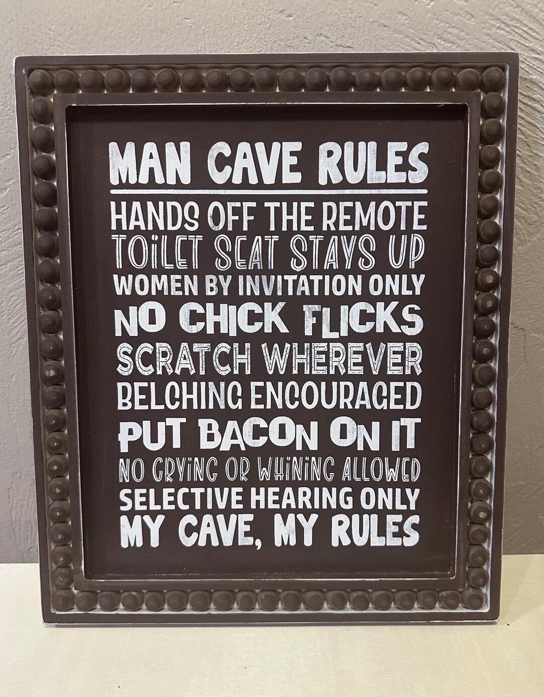 Rustic Farmhouse Sign. Man Cave Rules Sign. Rules. Den Decor. Family ...