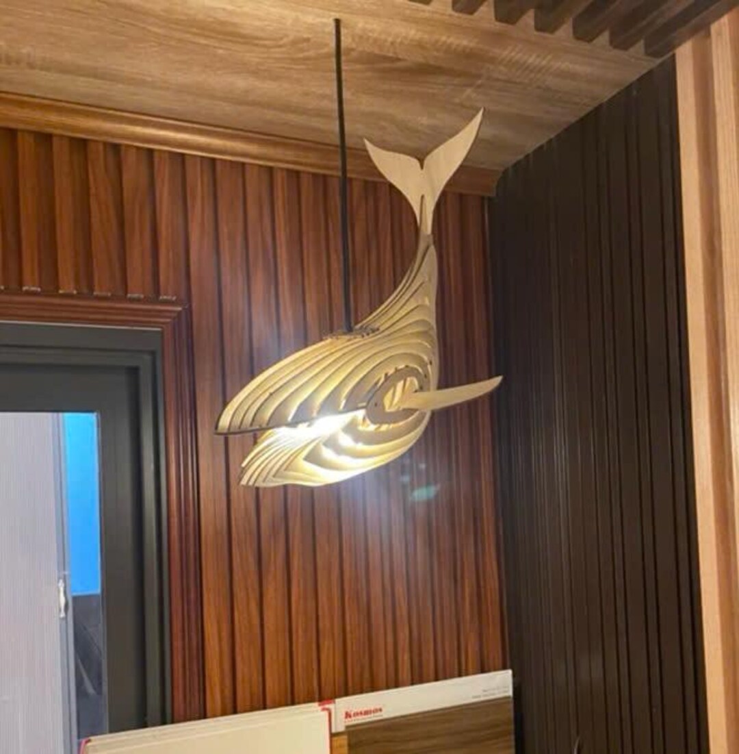 DIY Whale Wooden Ceiling Lamp, Whale Lamp, 3D Whale Lamp - Etsy