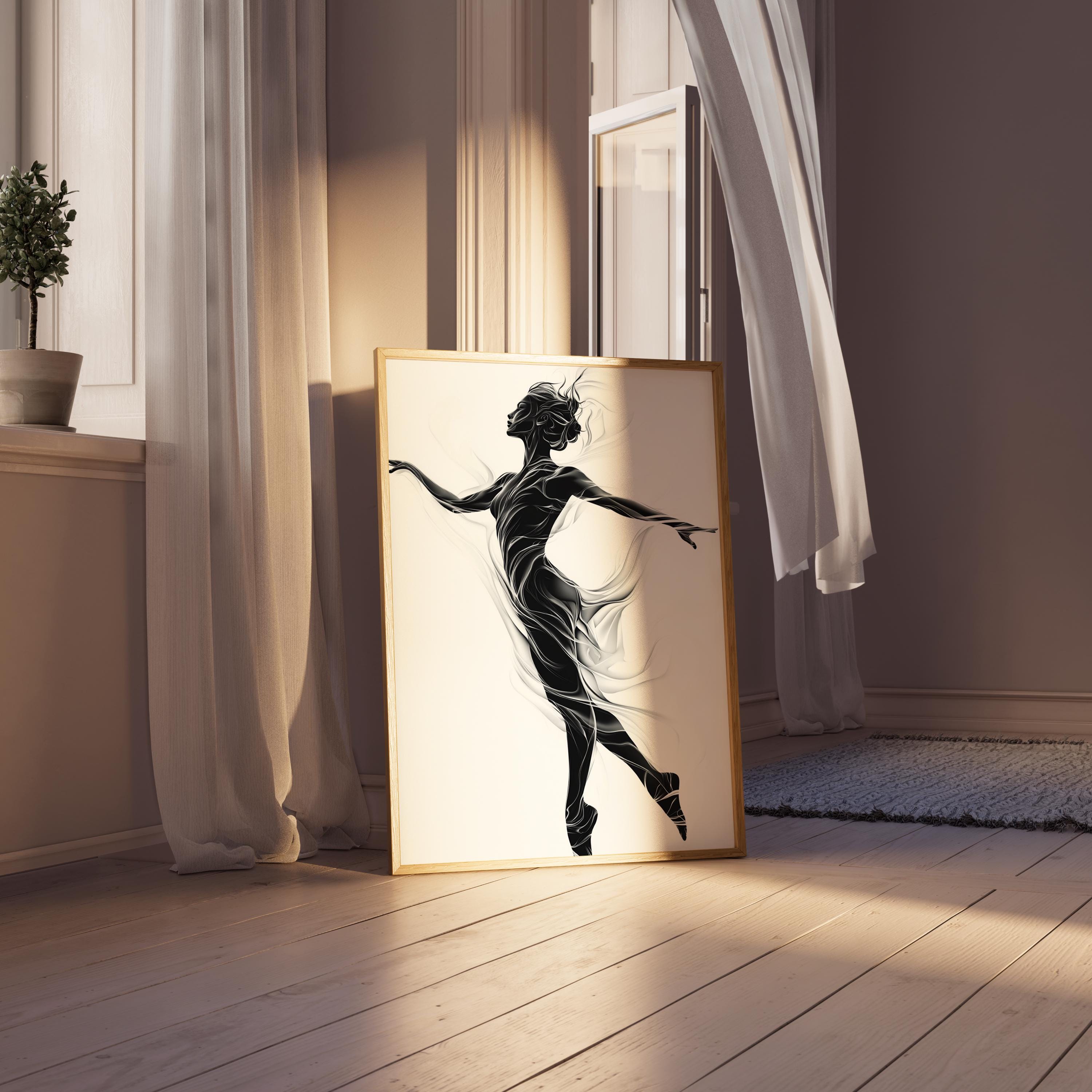 Minimalist Abstract Human Silhouette Wall Art, Motion-inspired ...