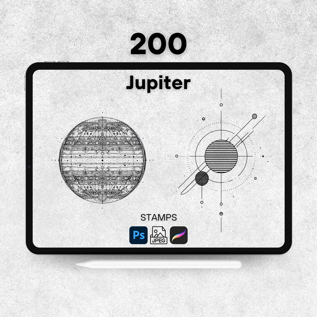 200 Jupiter Procreate Stamps, Procreate Planet Brushes, Photoshop ...
